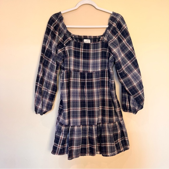 Universal Thread | Dresses | Universal Thread Plaid Long Sleeve Mini ...